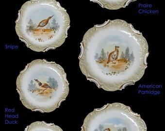 Large Limoges Bower and Dotter Turkey Platter, Game Birds, Coiffe Mark ...