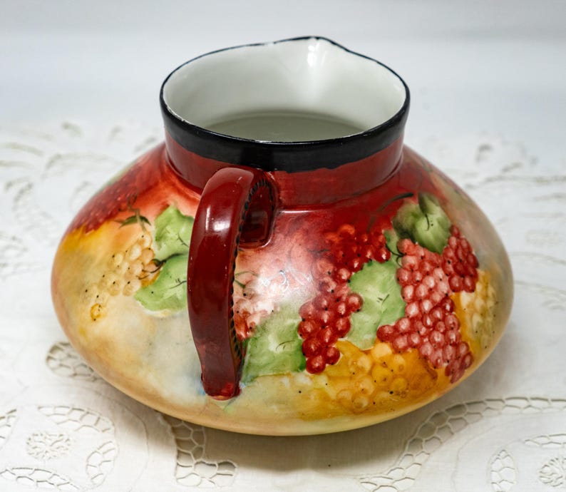Limoges JPL Hand-painted Cider Pitcher, C.1891-1932, Antique Dinnerware ...