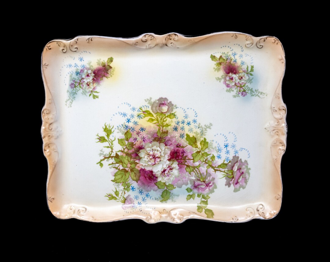 Royal Devon Hand-decorated Dresser Tray, Floral Decoration, C.1913-1917 ...