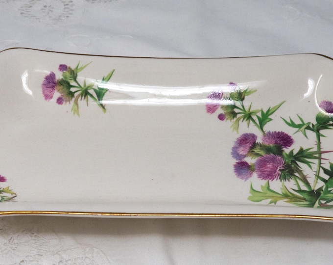 Royal Winton "scottish Thistle" Elongated Serving Tray With Tabbed ...