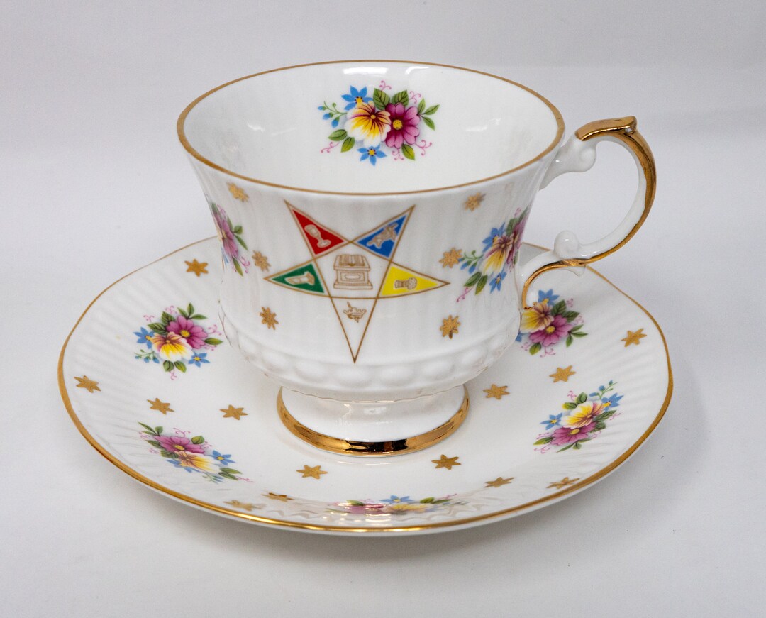 Selection of Elizabethan "order of the Eastern Star" Teacup and Saucer ...