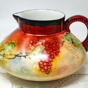 Limoges JPL Hand-painted Cider Pitcher, C.1891-1932, Antique Dinnerware ...
