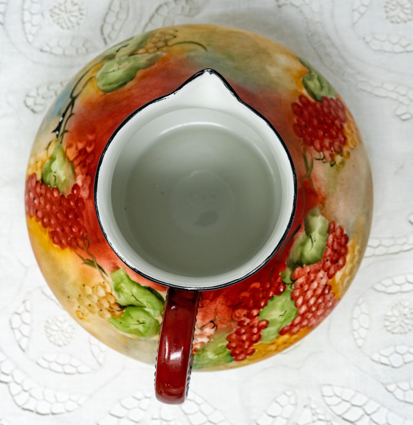 Limoges JPL Hand-painted Cider Pitcher, C.1891-1932, Antique Dinnerware ...