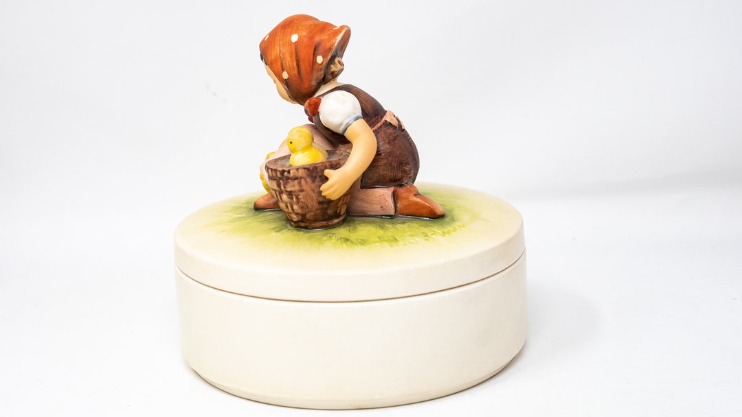 Goebel "chick Girl" Round Trinket Dish With Figurine Lid Made in West ...