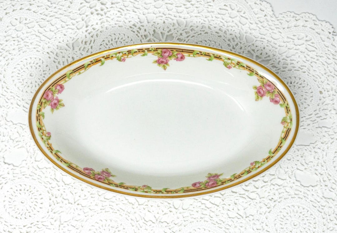 Limoges Elite Elongated Serving Dish, Flower Decoration, Bawo & Dotter ...
