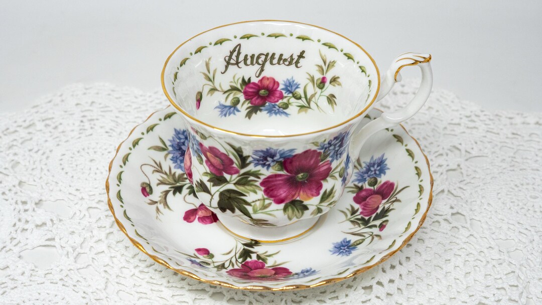 Royal Albert Flower of the Month Series Teacup and Saucer Set, August ...