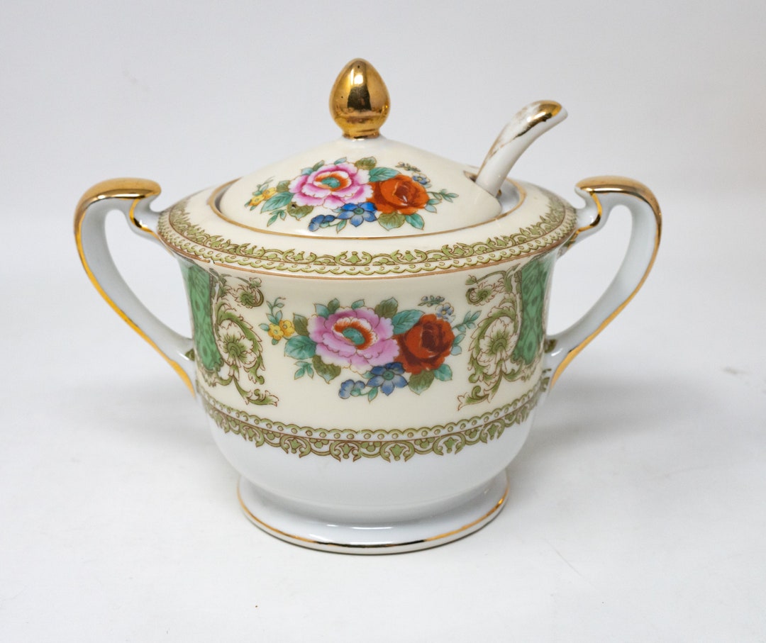 Noritake (morimura Brothers) Jelly Jam Pot With Lid and Matching Spoon ...