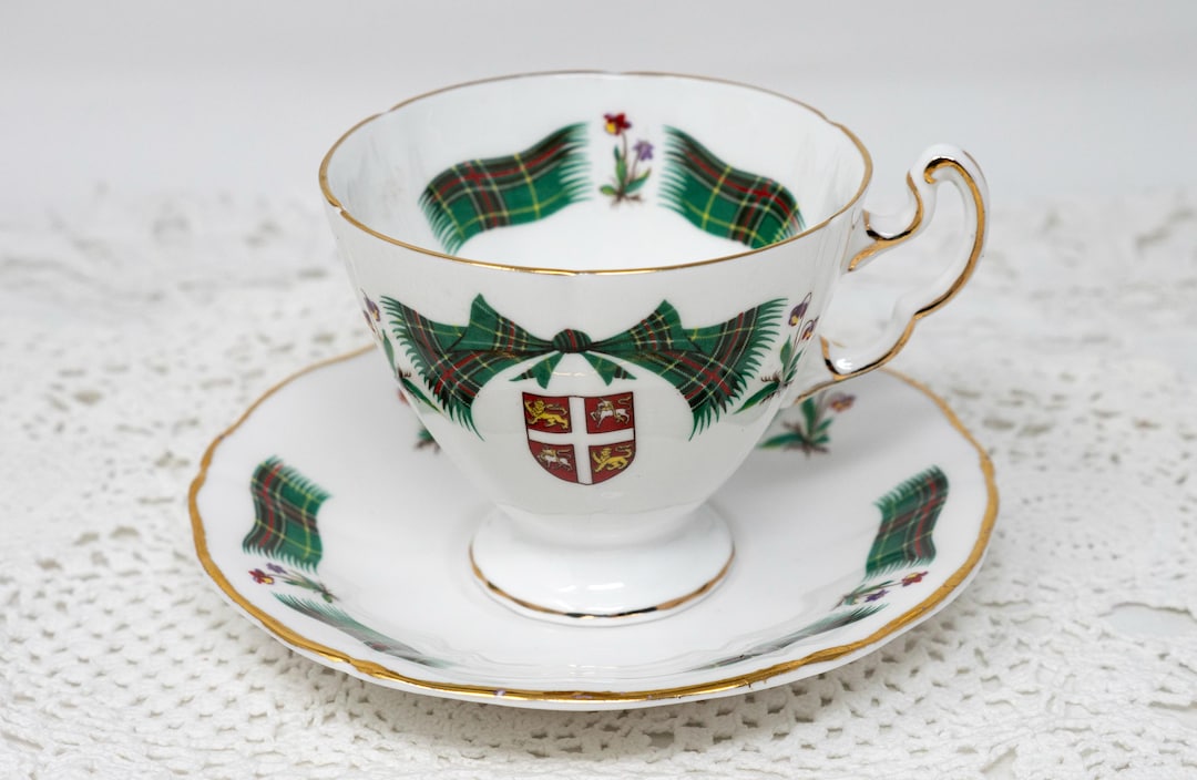 Vintage Royal Adderley Newfoundland Tartan Teacup and Saucer Set - Etsy