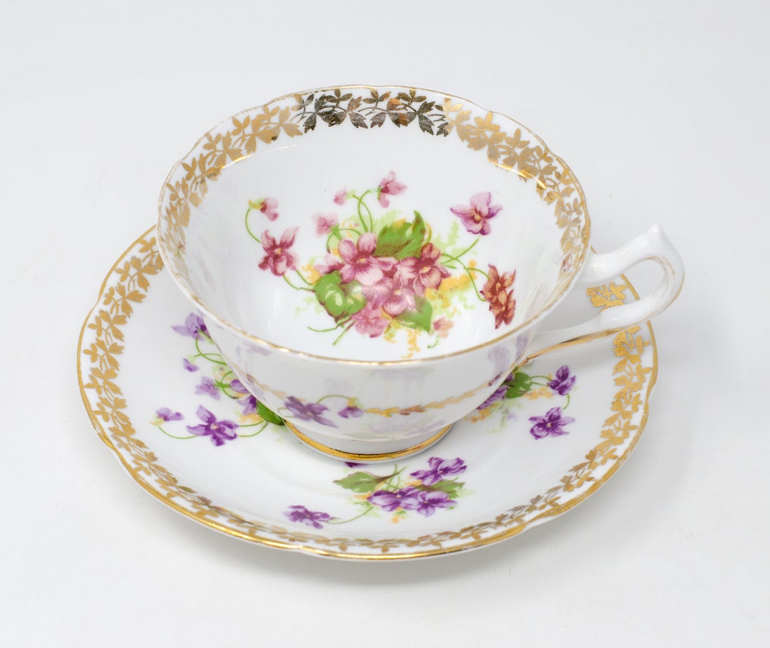 Collingwoods Teacup and Saucer Set, Floral Decoration, Pattern 492 ...
