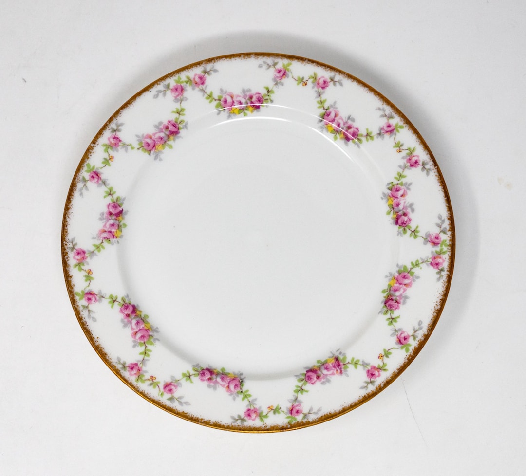 Antique Limoges Plate: Old Abbey Floral Dinnerware, France (c. 1908 ...