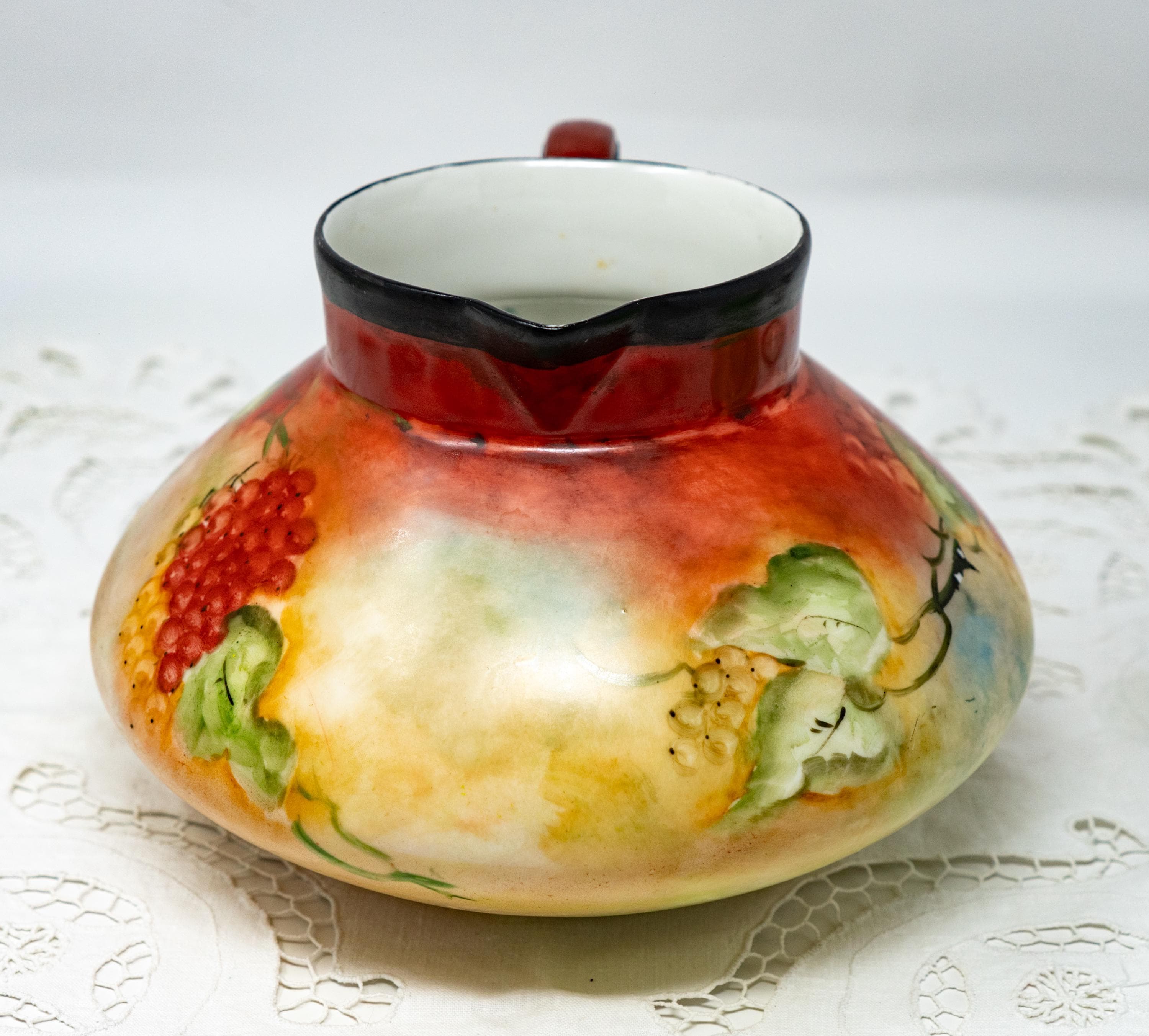 Limoges JPL Hand-painted Cider Pitcher, C.1891-1932, Antique Dinnerware ...