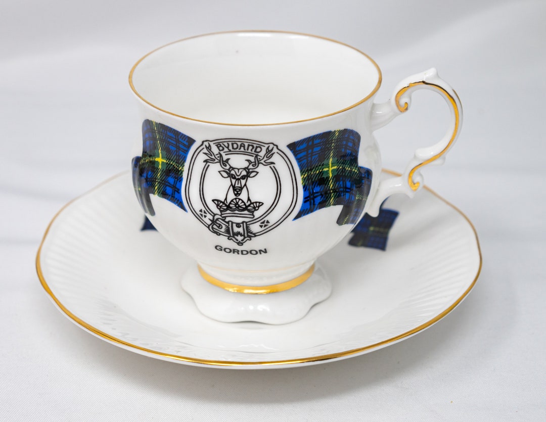 Vintage Elizabethan scottish Clans: Gordon Teacup and Saucer, Ribbed ...