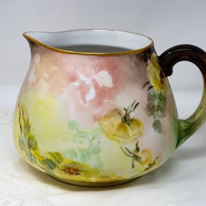 Limoges T&V Hand-painted Cider Pitcher, C.1892-1907s, Antique ...