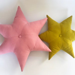 Pink star cushion throw pillow | Etsy