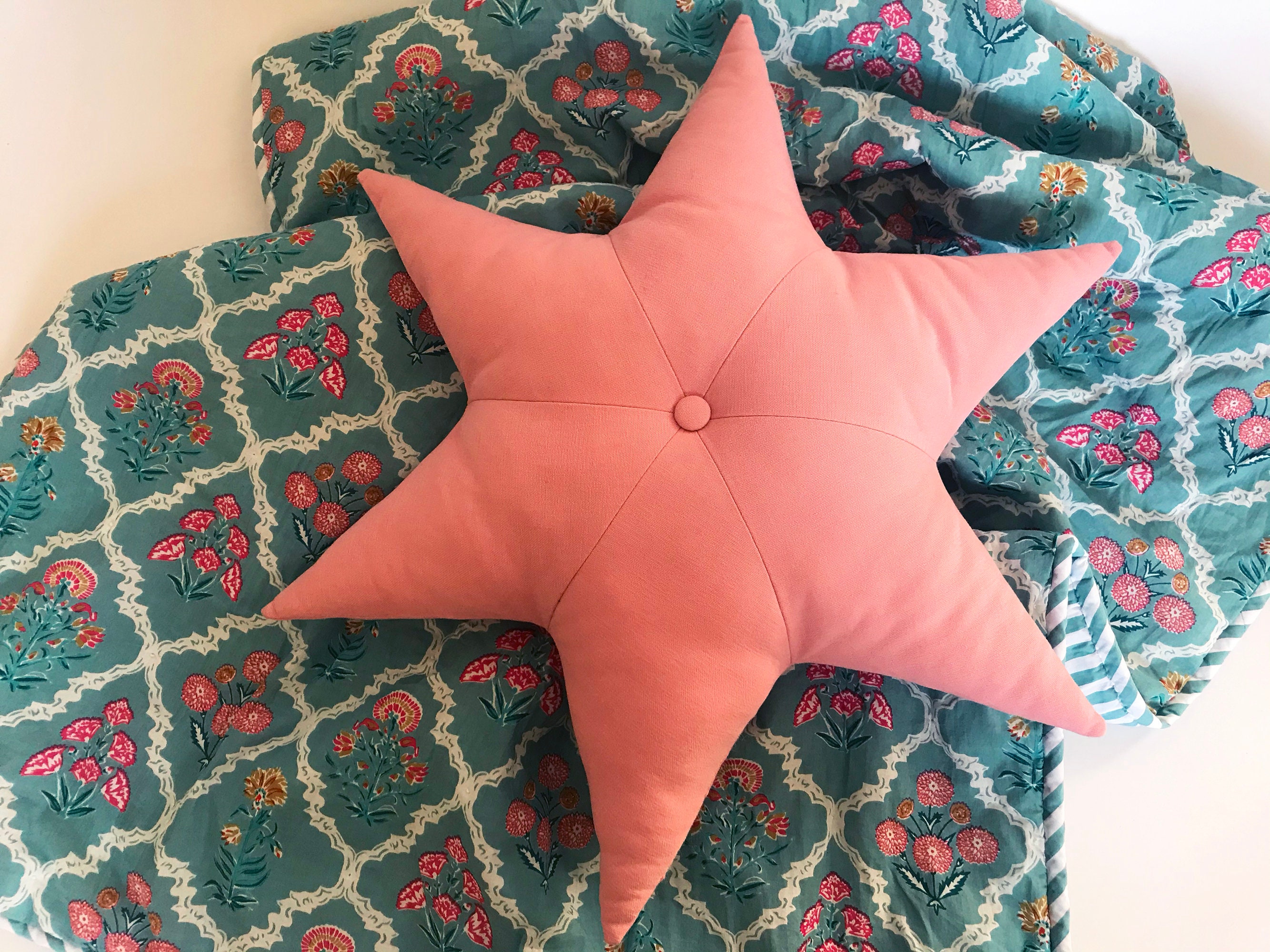 Pink star cushion throw pillow | Etsy