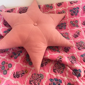 Pink star cushion throw pillow | Etsy