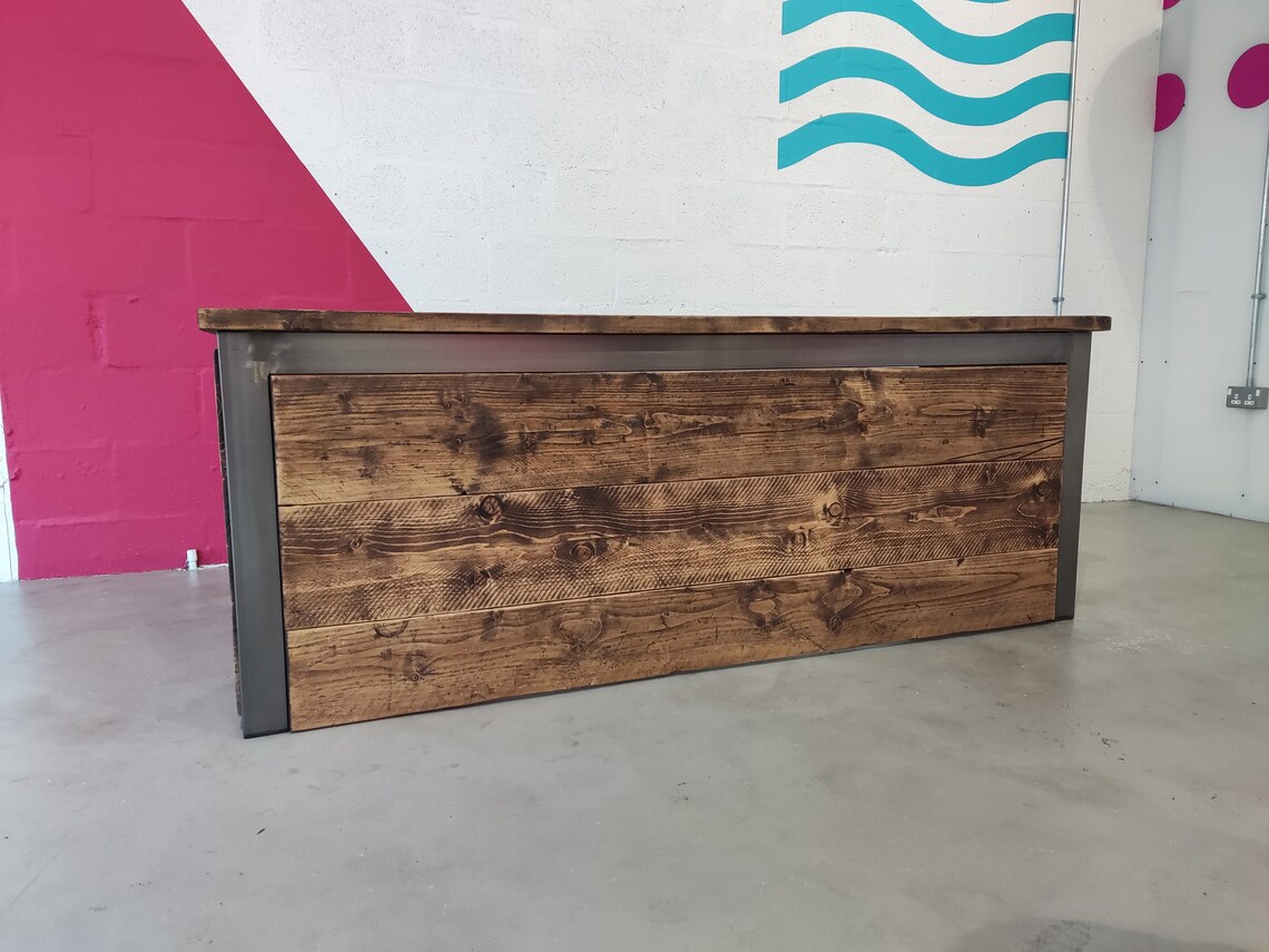 Modern Industrial Reception Desk Salon Reception Desk Rustic - Etsy UK