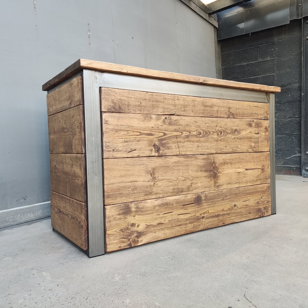 Rustic Wood Reception Desk, Salon Reception Desk, Rustic Desk, Office ...