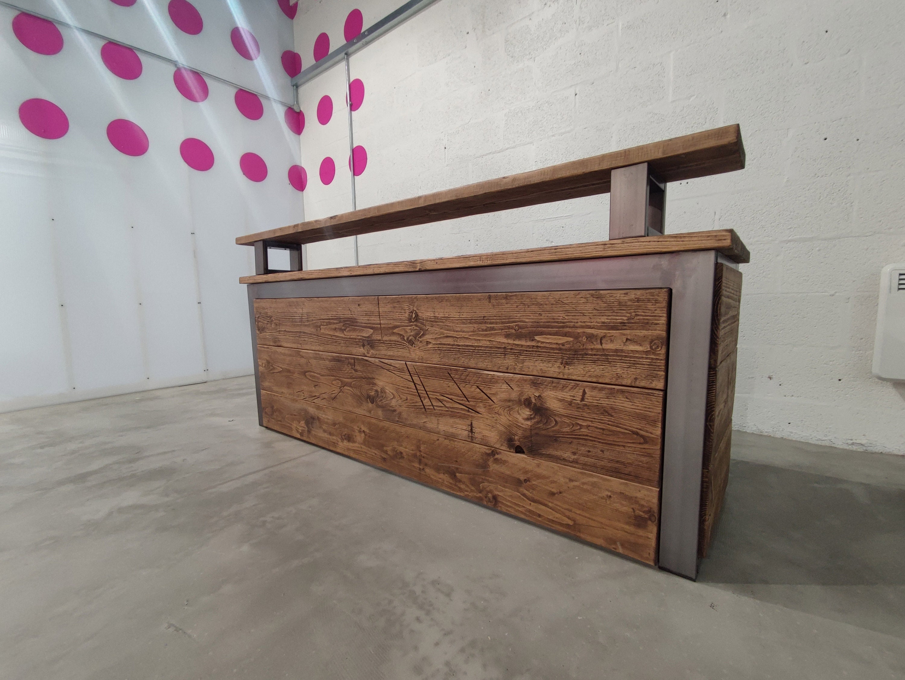 Modern Industrial Reception Desk Salon Reception Desk Rustic - Etsy UK