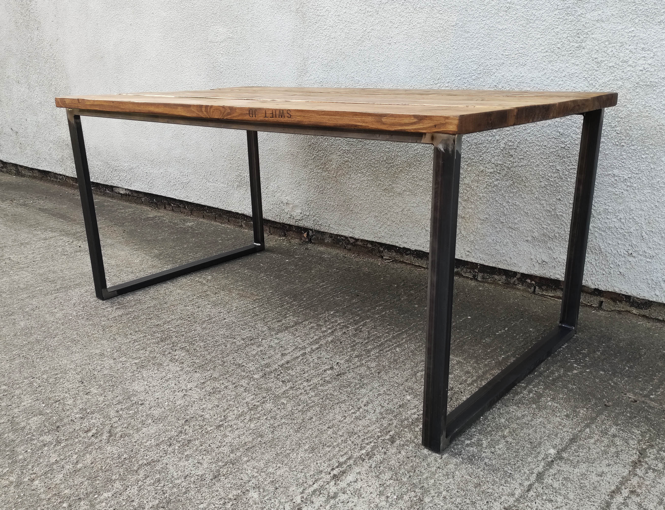 RUSTIC DINING TABLE with Industrial Steel Legs Reclaimed | Etsy