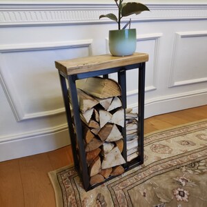 LOG STORE With Kindling Holder Handmade Furniture, Industrial Style ...