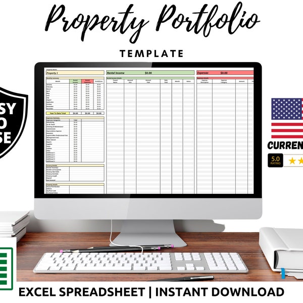 Rental Property Management Excel Template - Etsy