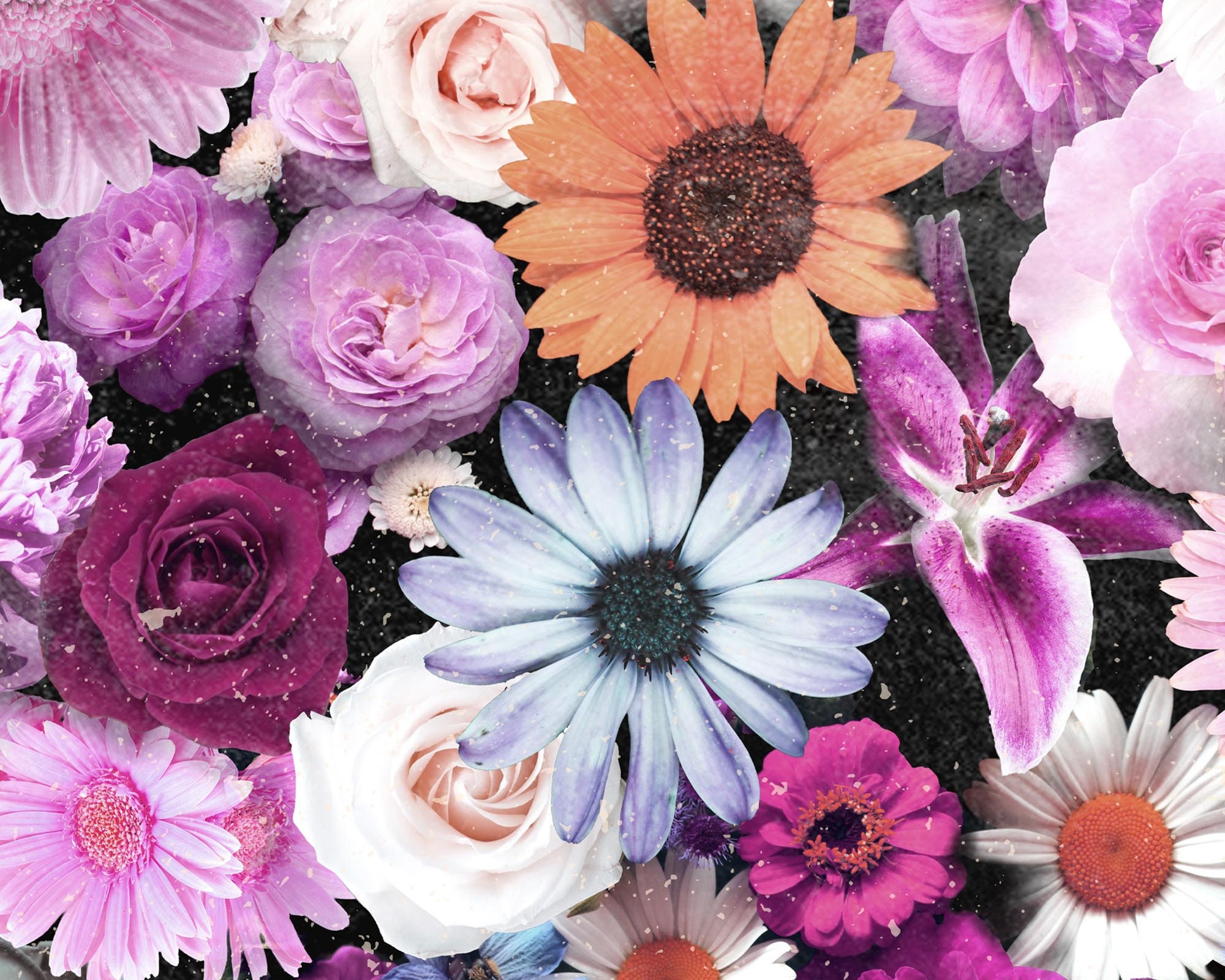 Flower Art, Vintage Style Flower Art Print, Pink Art Wall, Pink ...
