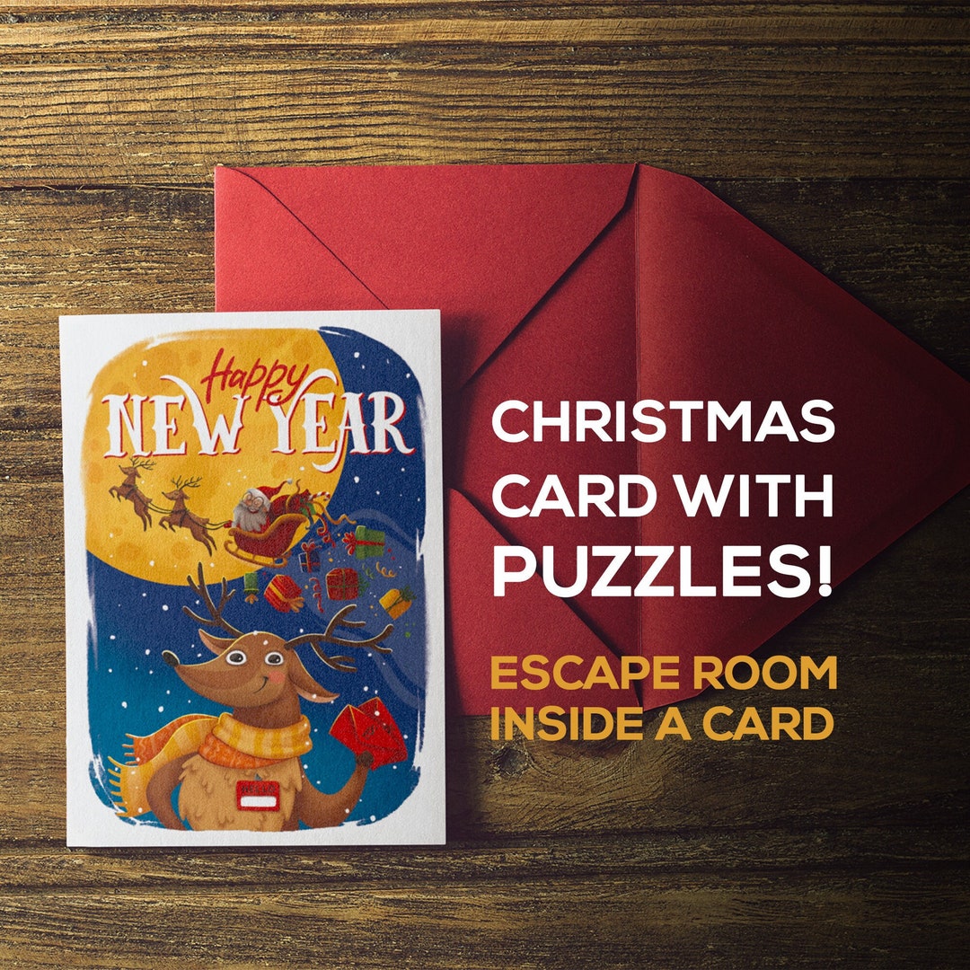 Christmas Card Reindeer Escape Room Puzzle Game in a Happy New Year ...
