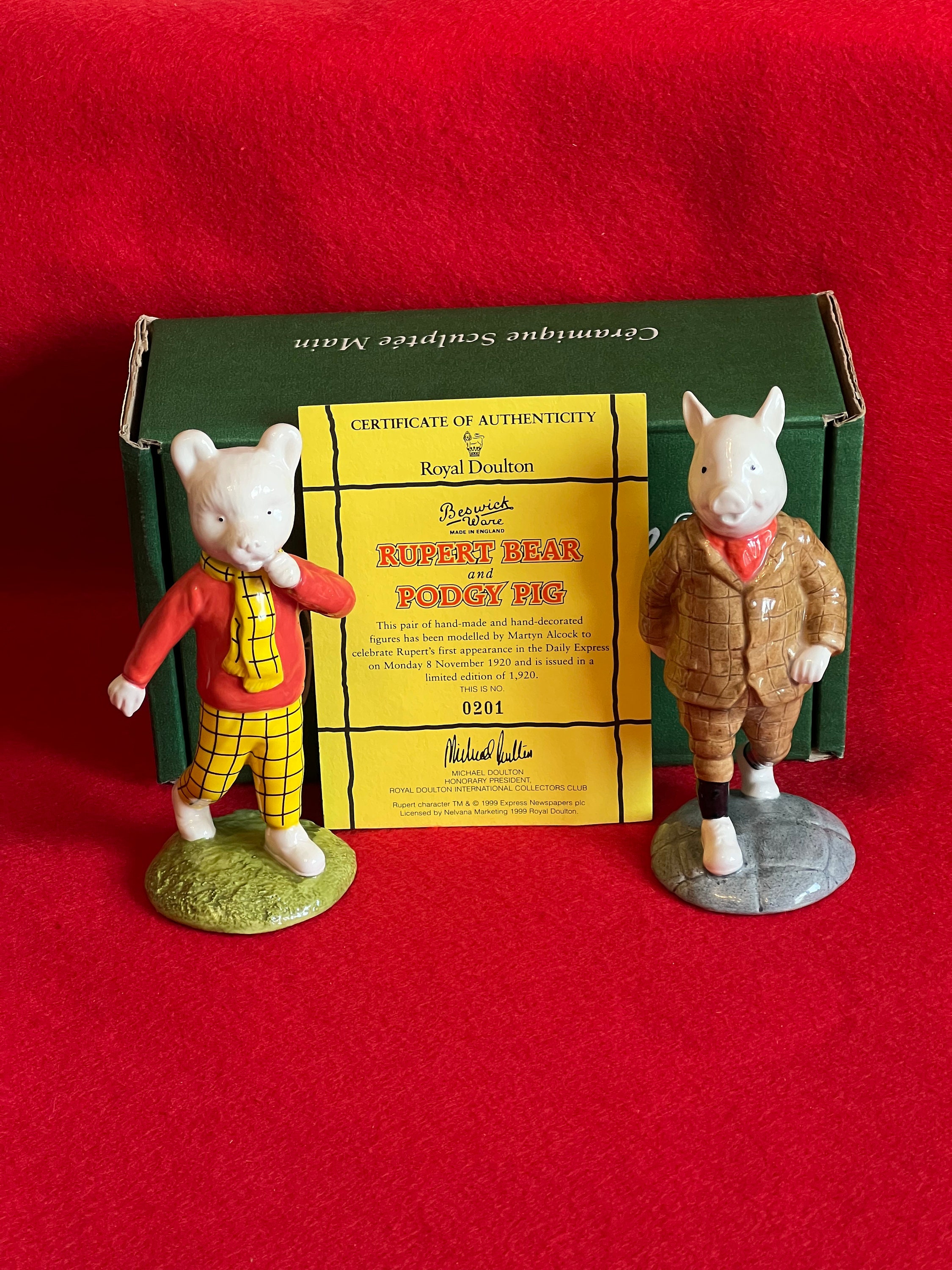 Beswick Rupert the Bear and Podgy Pig Limited Edition Figure / - Etsy