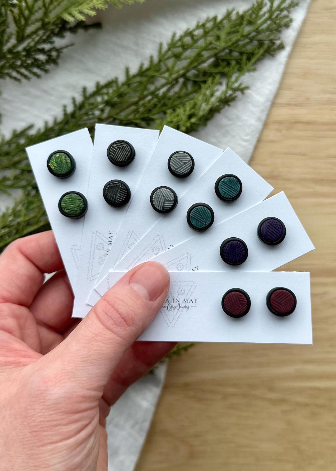 Handmade Matte Studs: Polymer Clay Gothic Jewelry, Titanium Post - Etsy