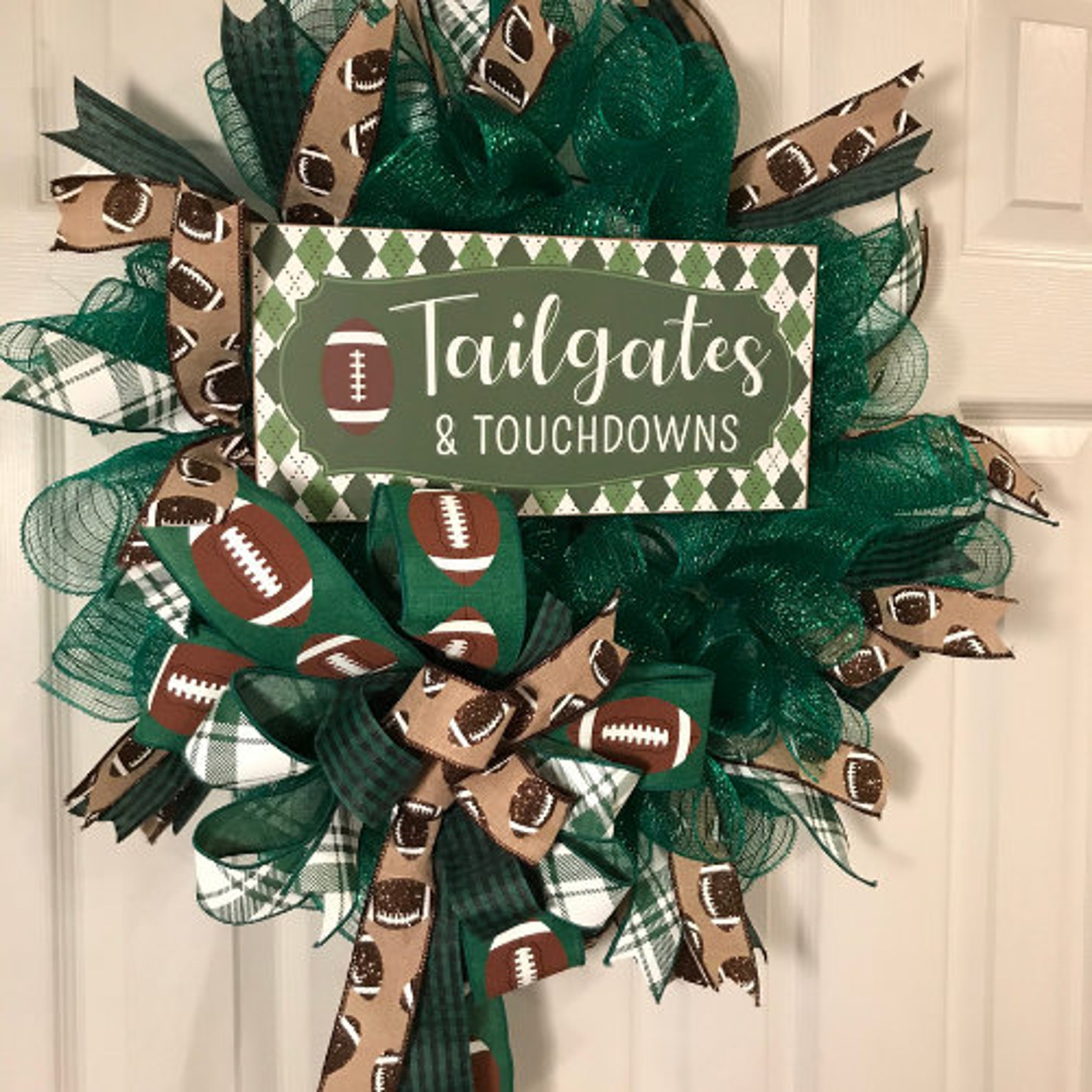 Fall football wreath Football wreath Talegate wreath | Etsy