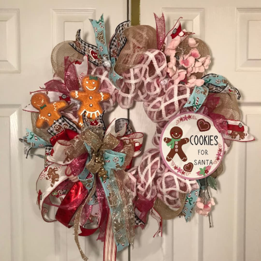 Gingerbread Christmas Wreath, Gingerbread Wreath, Gingerbread Door ...