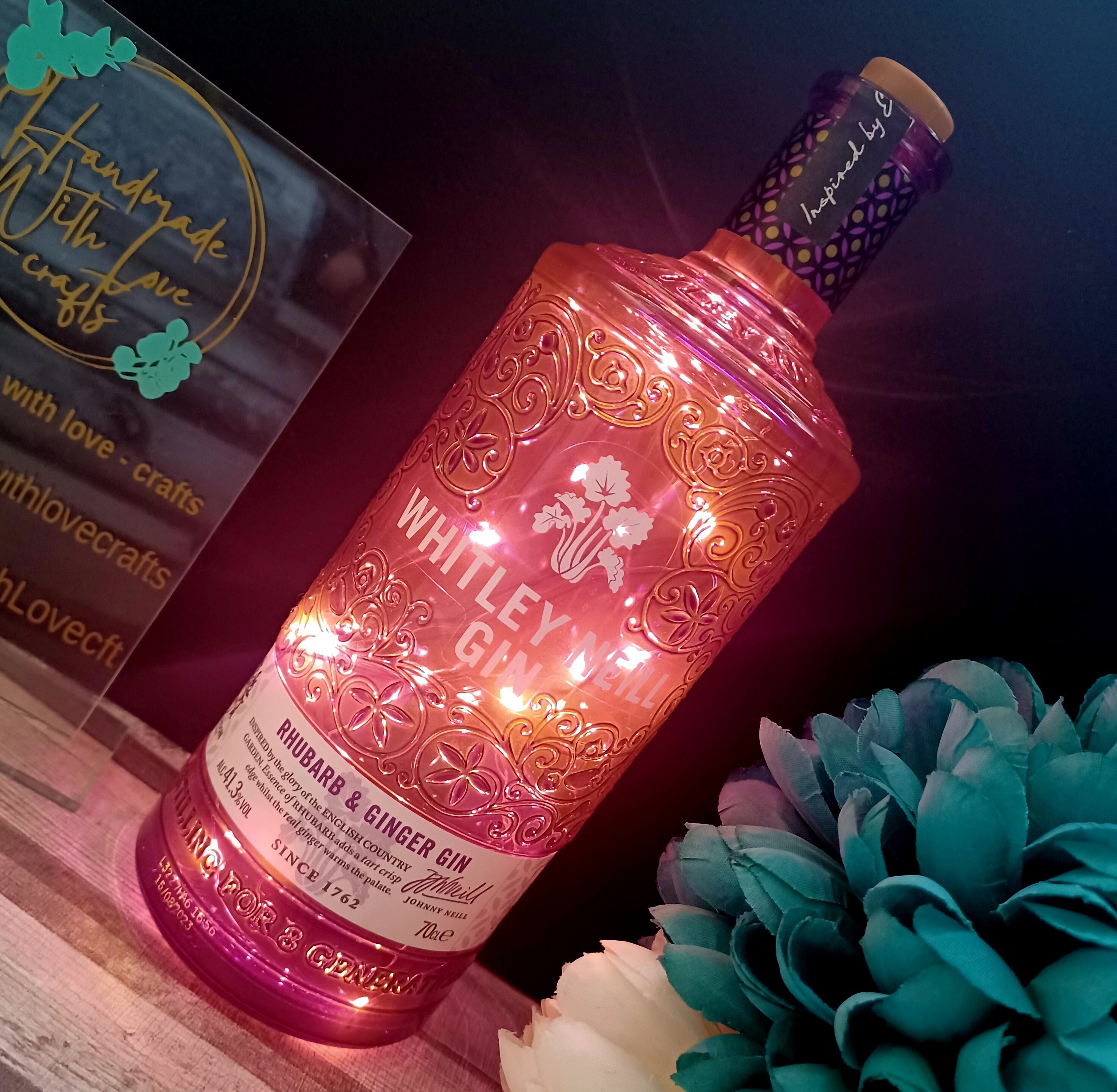 Whitley Neill Light up Bottle, Light up Gin Bottle, Upcycled Gin Bottle ...