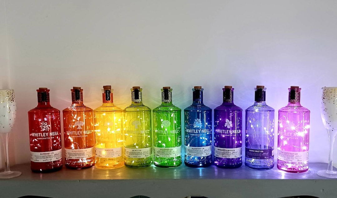 Whitley Neill Light up Bottle, Light up Gin Bottle, Upcycled Gin Bottle ...