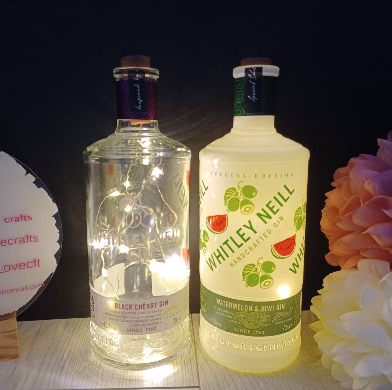 Whitley Neill Light up Bottle, Light up Gin Bottle, Upcycled Gin Bottle ...