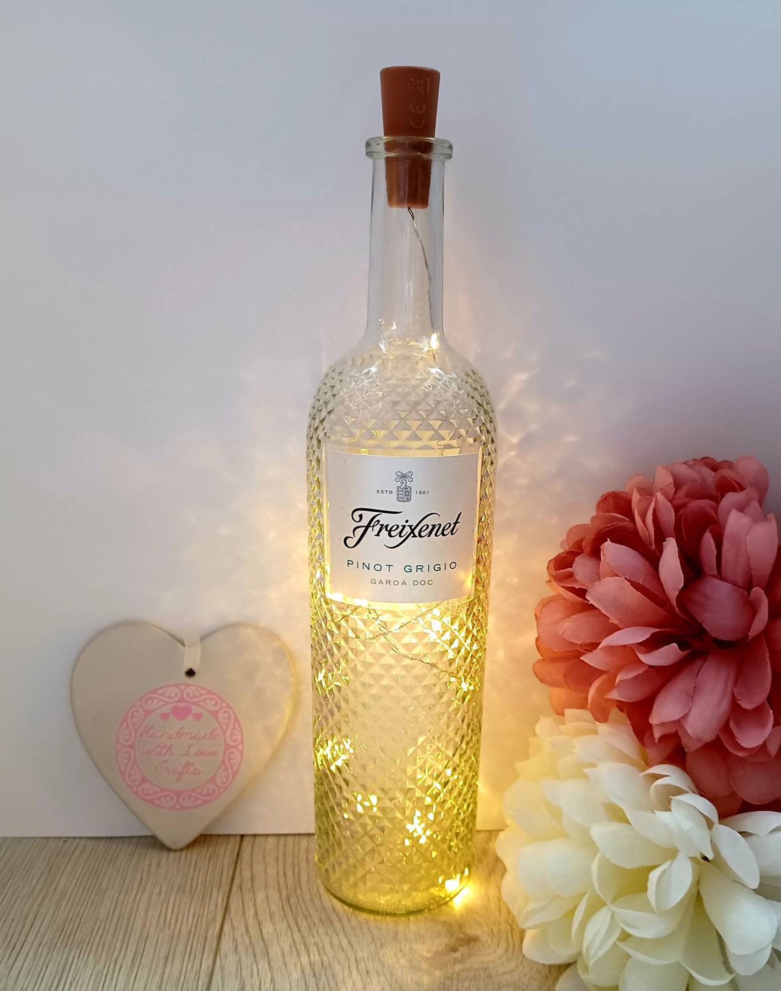 Freixenet Light up Wine Bottle, Light up Bottle, Upcycled Wine Bottle ...