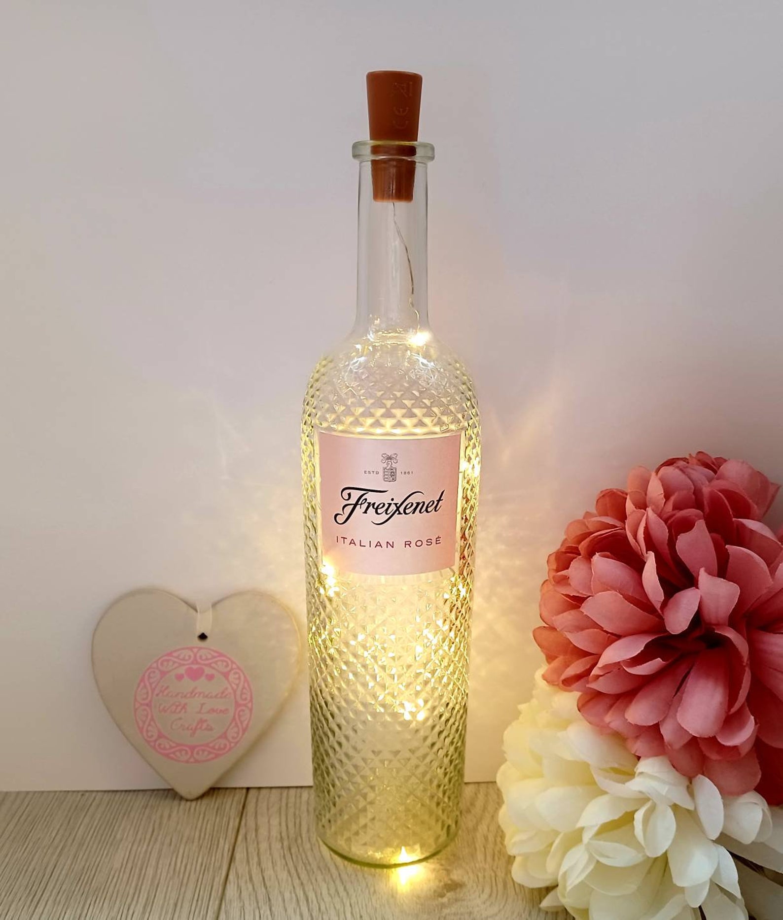 Freixenet Light up Wine Bottle, Light up Bottle, Upcycled Wine Bottle ...