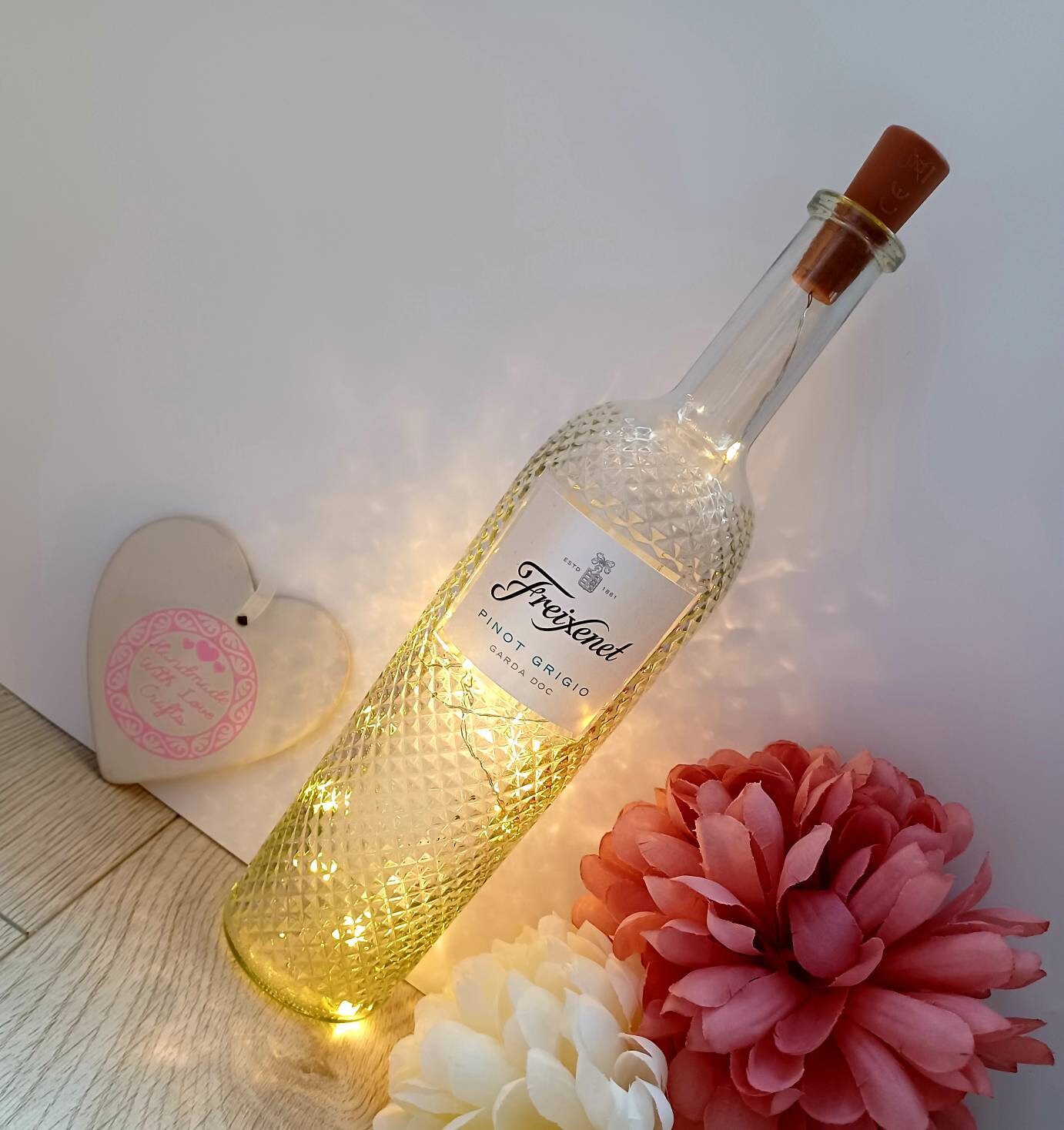 Freixenet Light up Wine Bottle, Light up Bottle, Upcycled Wine Bottle ...