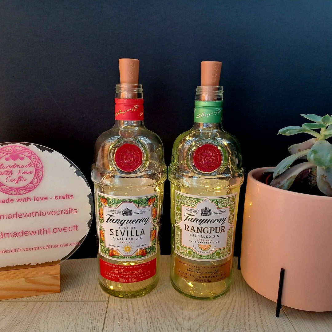 Tanqueray Gin Light up Bottle, Light up Gin Bottle, Upcycled Gin Bottle ...