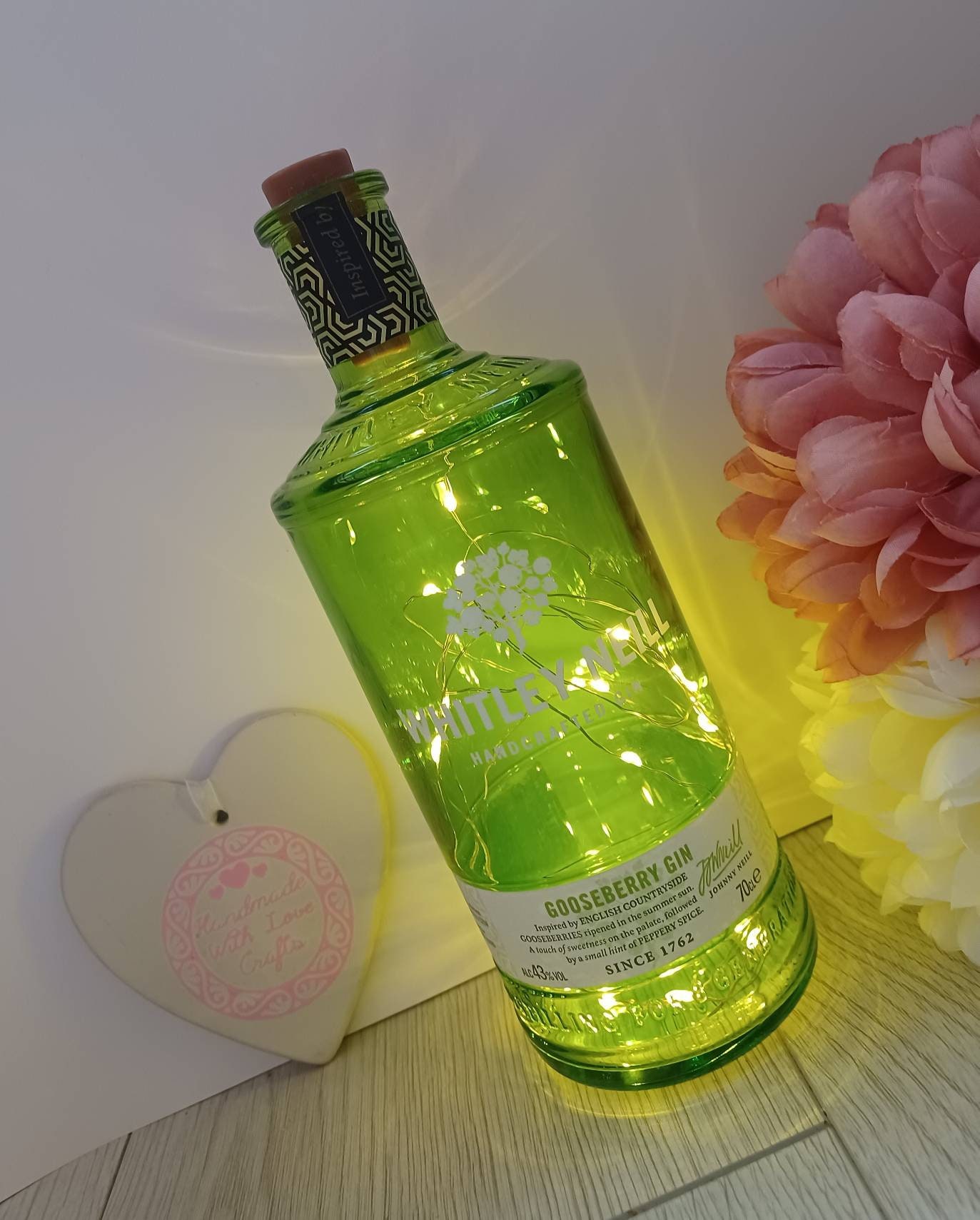 Whitley Neill Light up Bottle Light up Gin Bottle Upcycled - Etsy UK