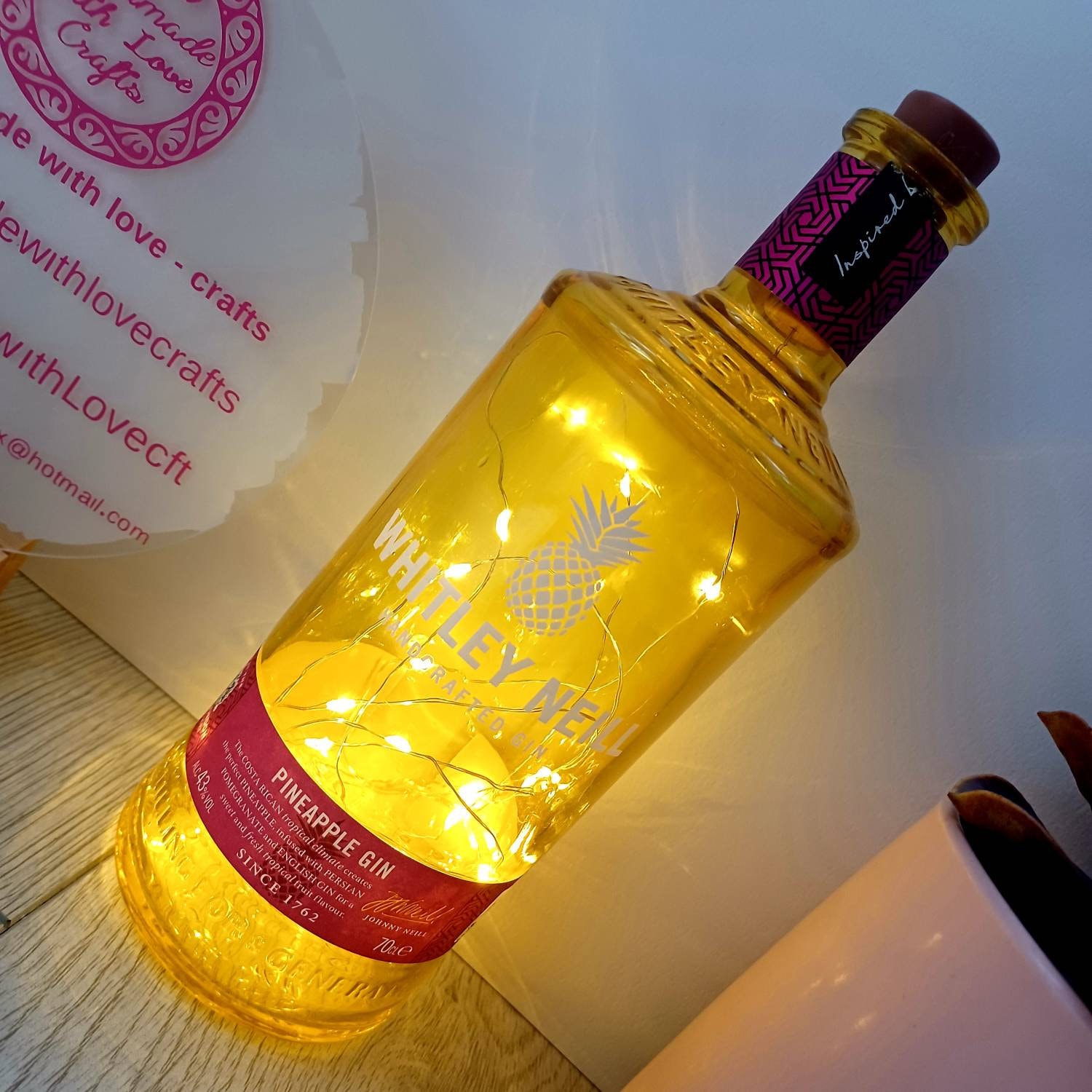 Whitley Neill Light up Bottle, Light up Gin Bottle, Upcycled Gin Bottle ...