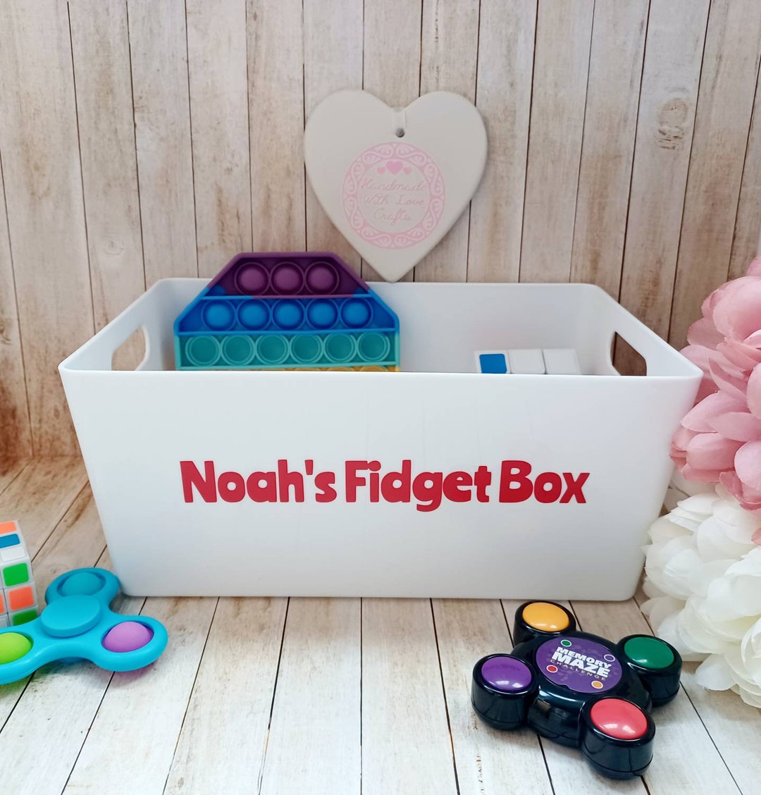 Personalised Fidget Toy Storage Box, Bedroom Organiser, Customised ...