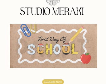 Mini Banner DIY Painted First Day of School Template, Back to School ...
