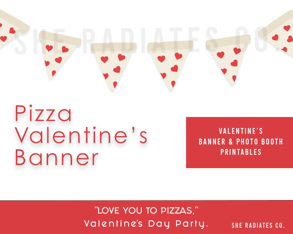 Love You to Pizzas Valentine's Day Banner - Etsy
