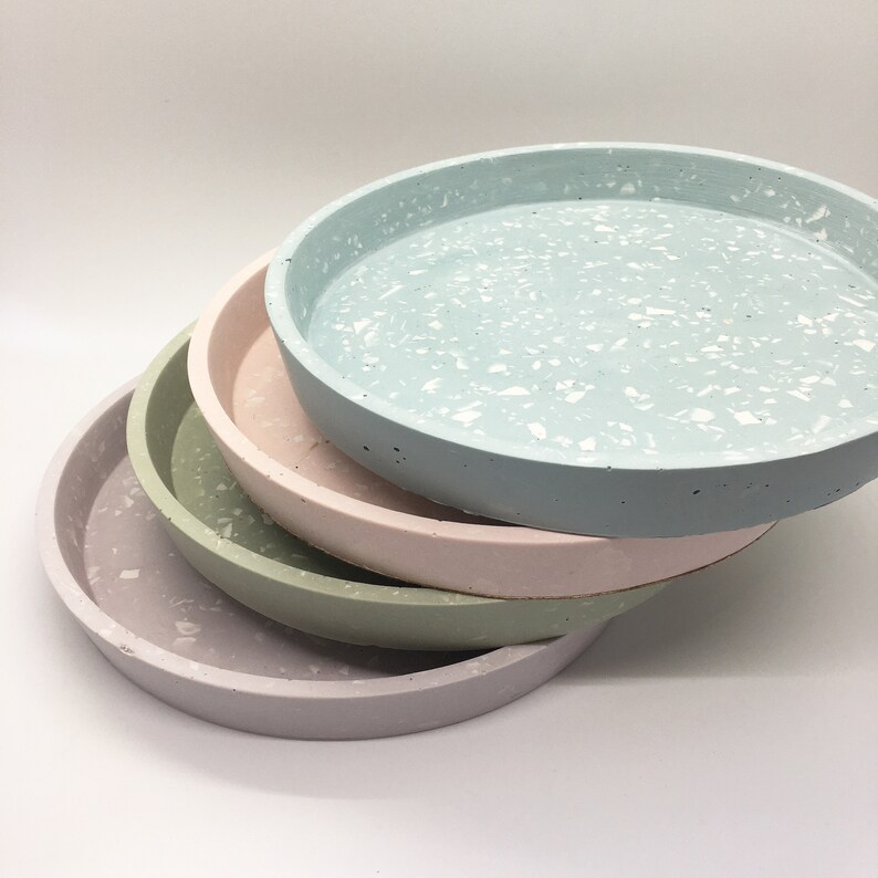 Large Round Pastel Decorative Tray 19cm Styling Display Dish - Etsy UK