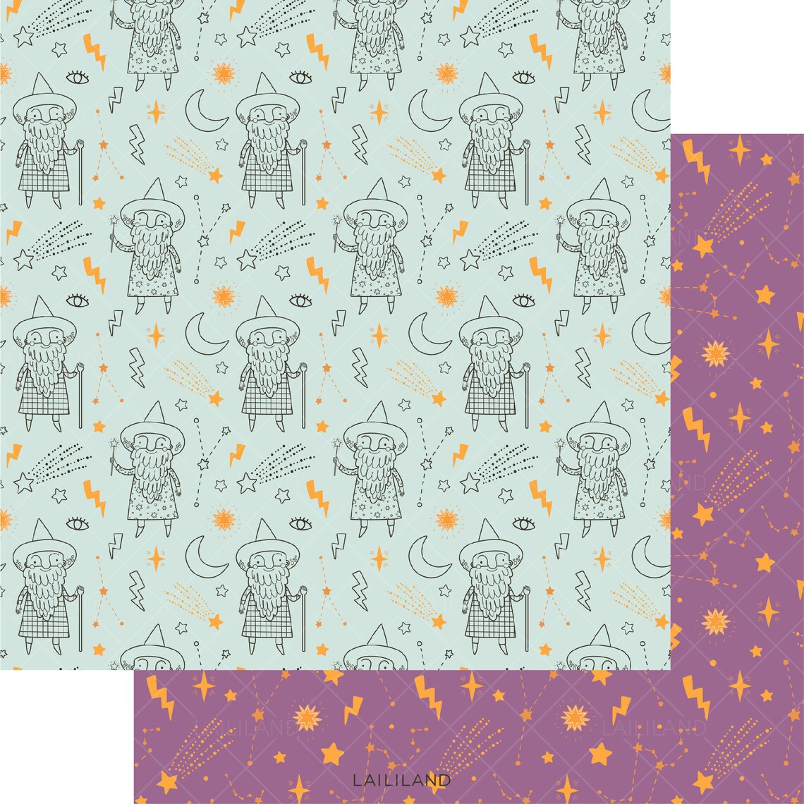 Wizard Digital Paper: Magic Seamless Pattern (digital Download) - Etsy