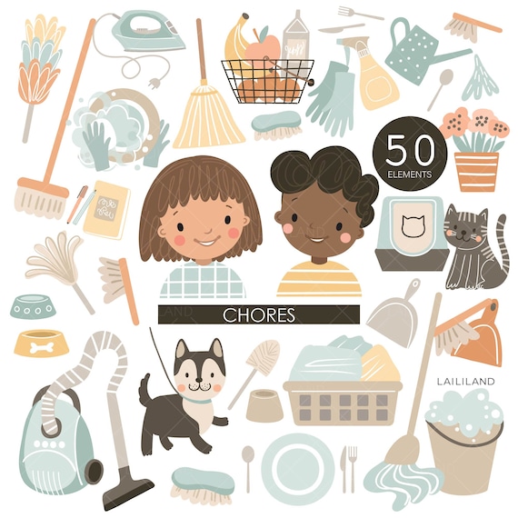 Family Household Chores Clipart