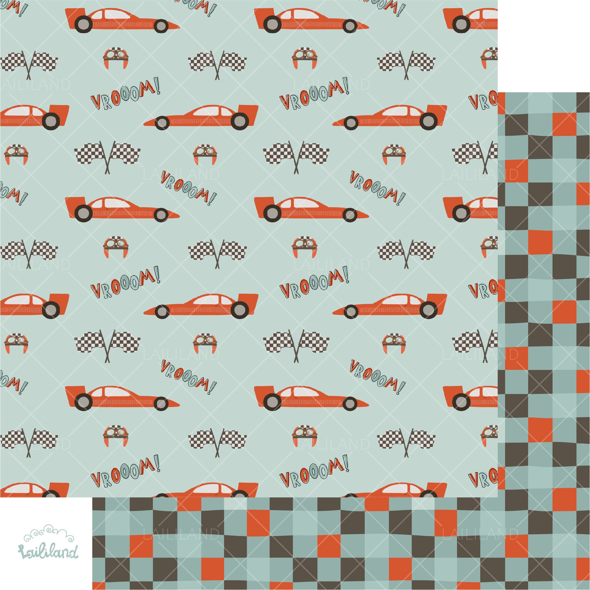 Race Car Digital Paper Kids Seamless Pattern Boy Digital | Etsy