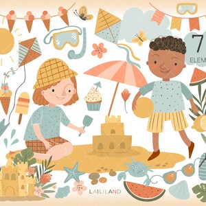 Summer clipart summer time kids clipart beach clipart pool | Etsy