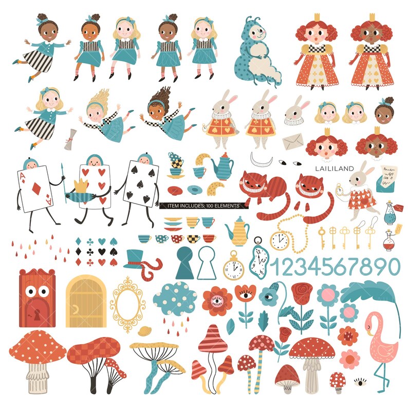 Wonderland Clipart Tea Party Png Files Fairy Tale Clipart - Etsy UK